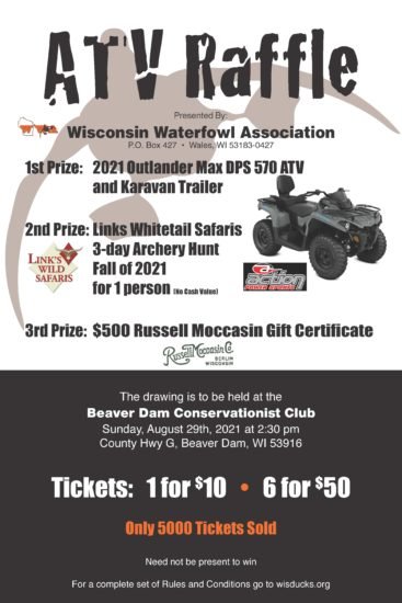 2021 ATV Raffle Poster image - Wisconsin Waterfowl Association