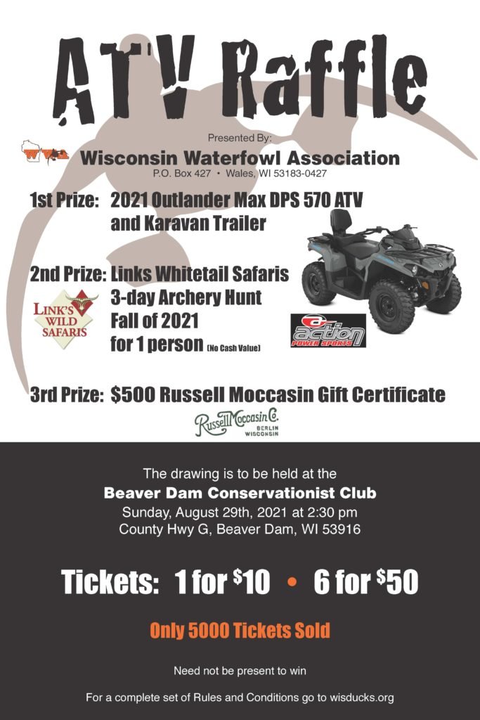 2021 ATV Raffle Poster image - Wisconsin Waterfowl Association